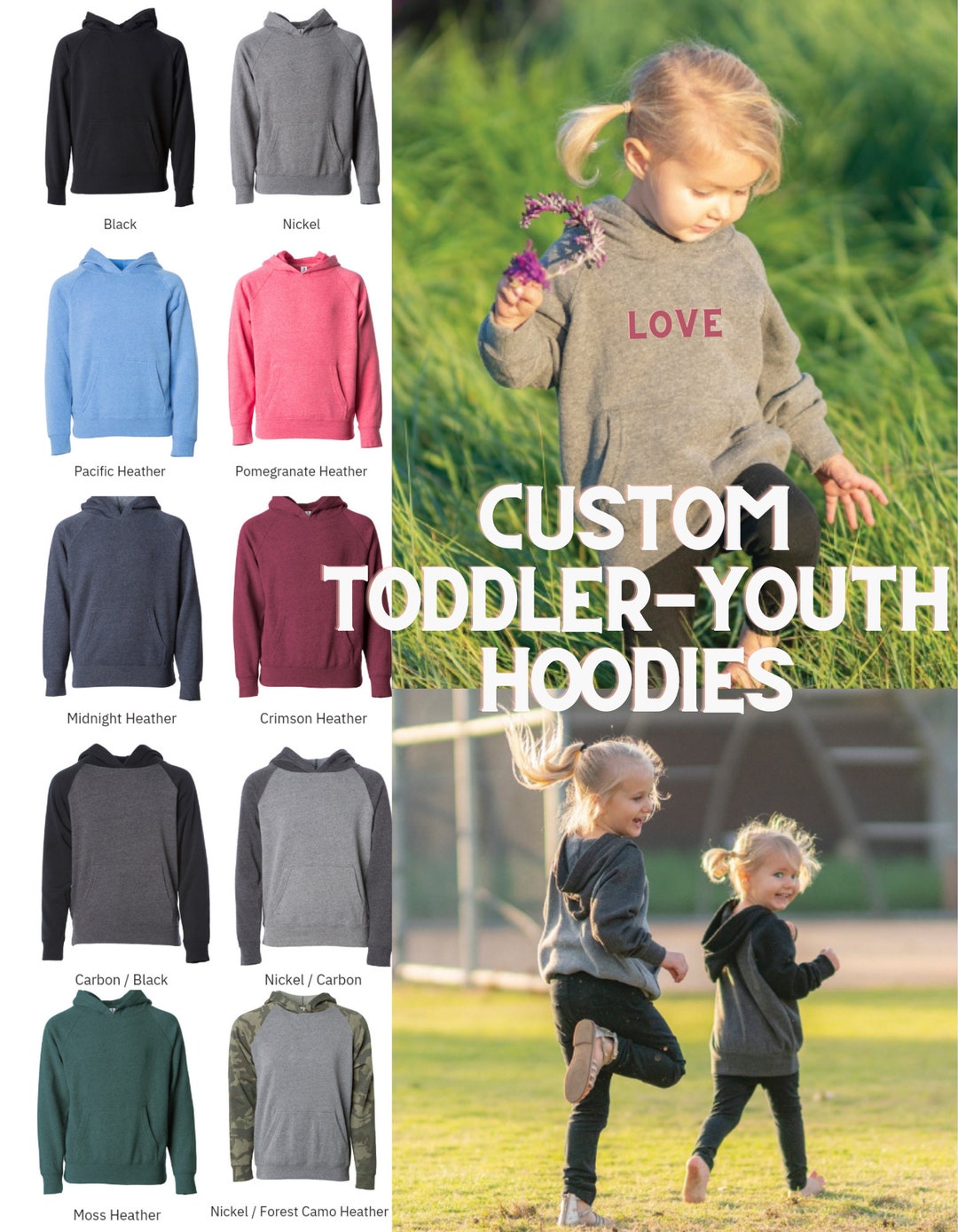 Personalized Kids Hoodie: Custom Text, Youth & Toddler Sweatshirt - Etsy