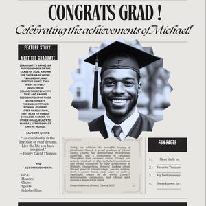 Editable Graduation Newspaper Template: Canva Gift (digital Download ...