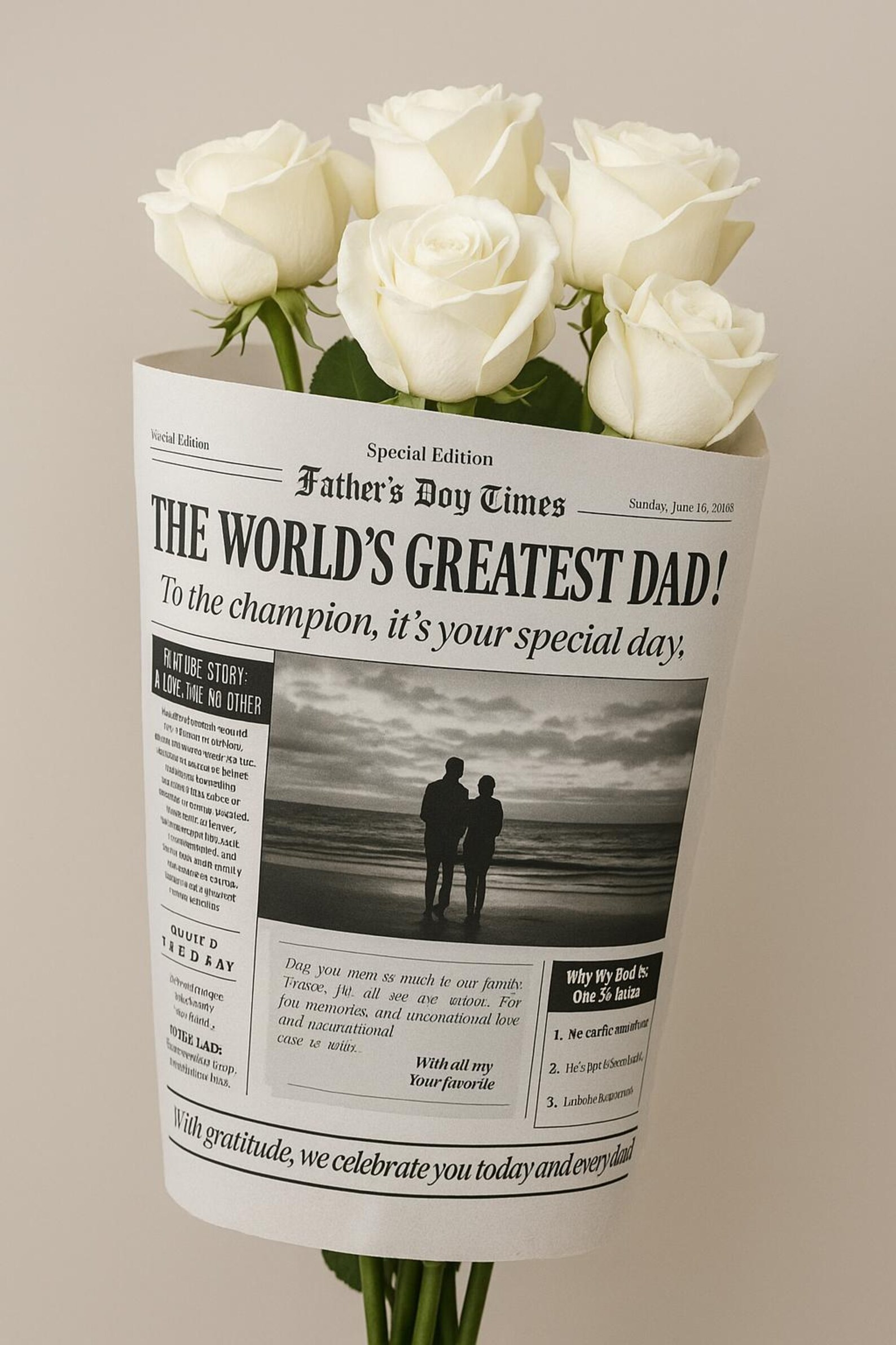 Editable Father's Day Newspaper Template: Canva Gift (digital Download ...