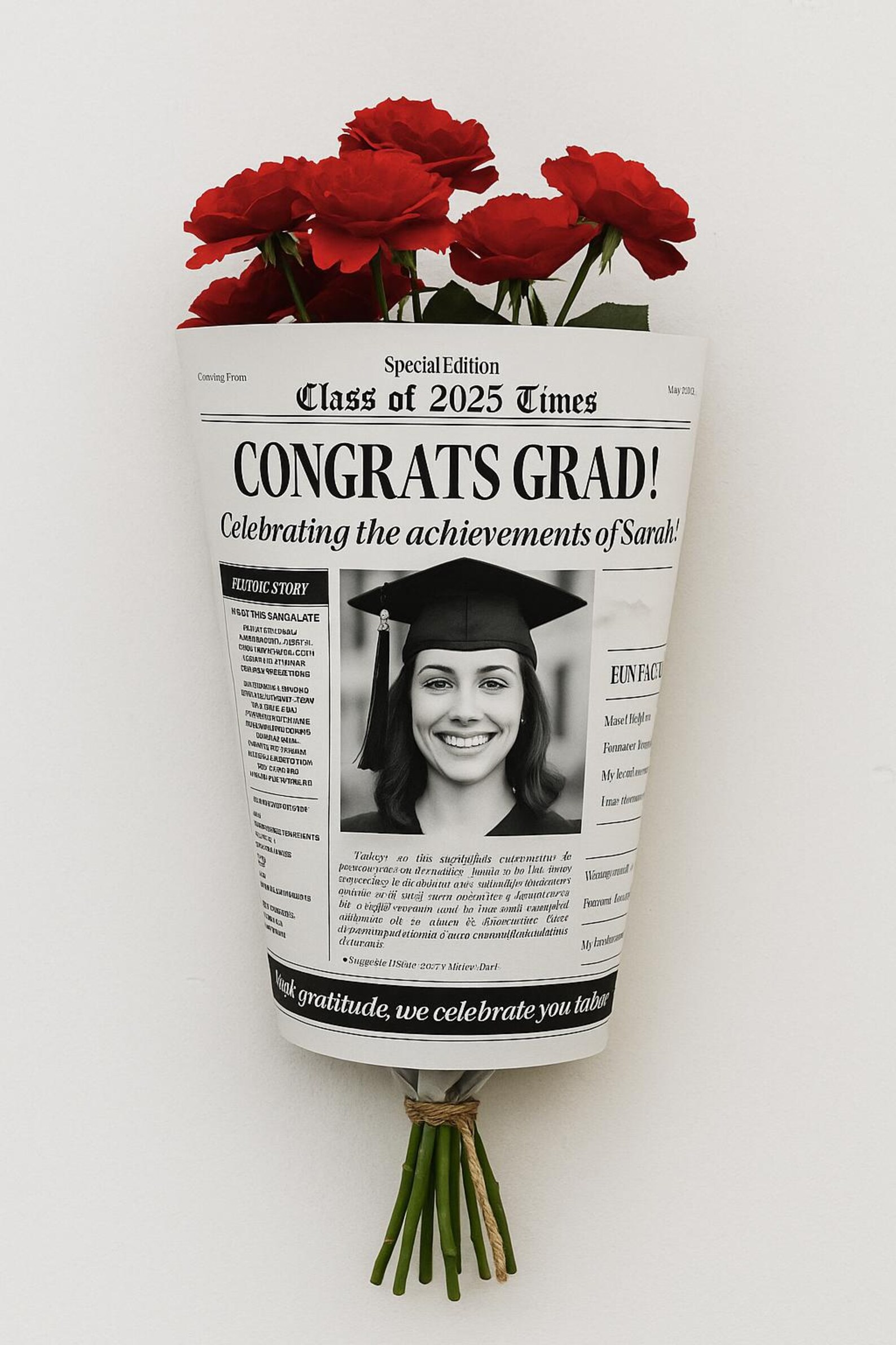 Editable Graduation Newspaper Template | Printable Canva Gift for ...