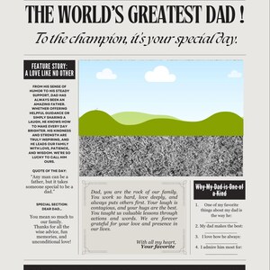 Editable Father's Day Newspaper Template: Canva Gift (digital Download ...