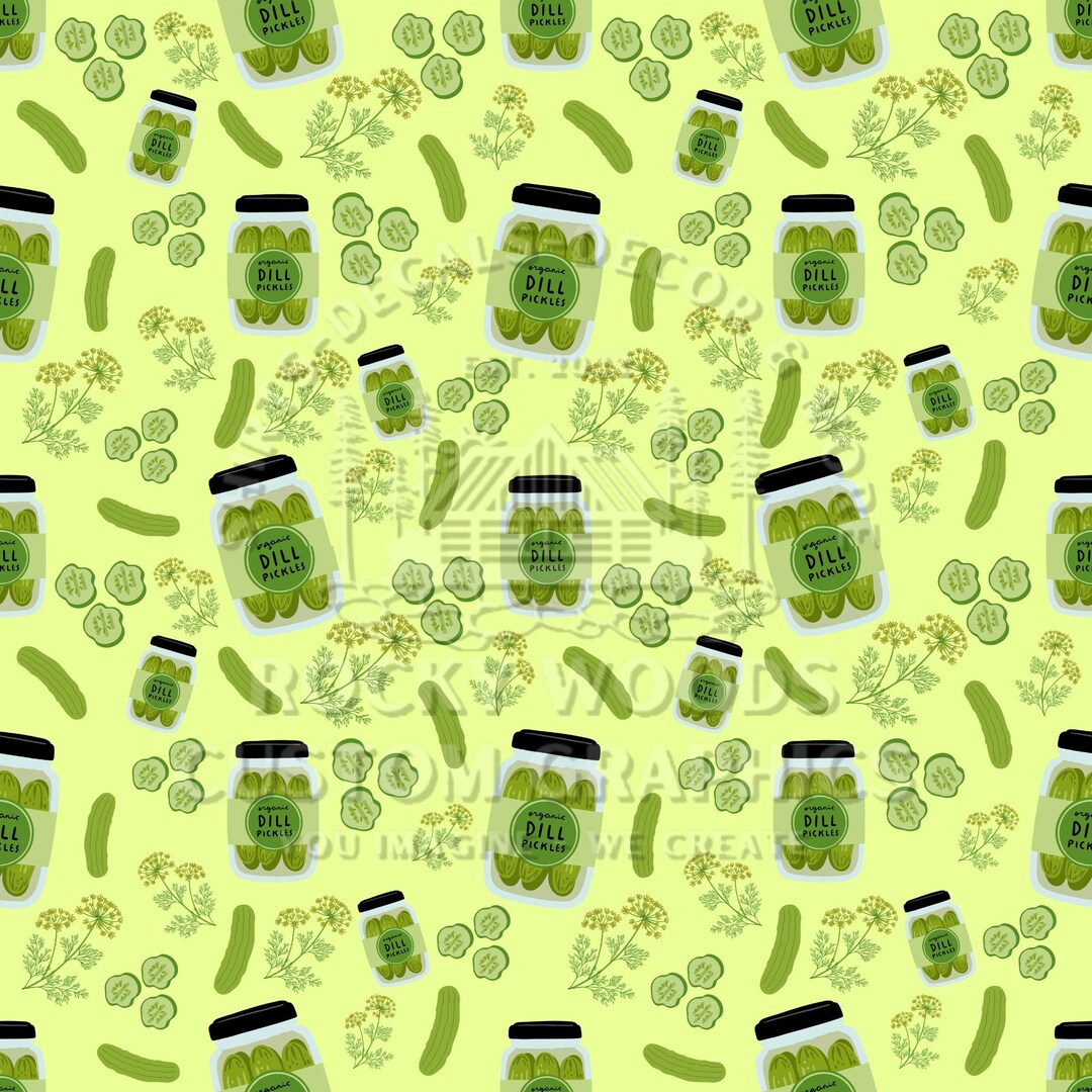 SEAMLESS Dill Pickle Digital Pattern File, Pickle Lover Seamless ...