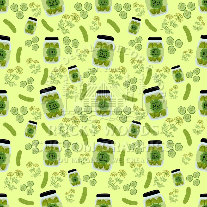 SEAMLESS Dill Pickle Digital Pattern File, Pickle Lover Seamless ...