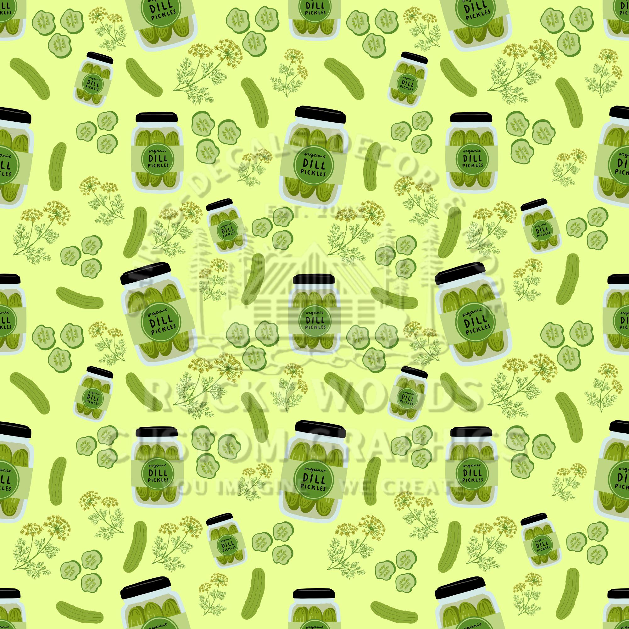 SEAMLESS Dill Pickle Digital Pattern File, Pickle Lover Seamless ...