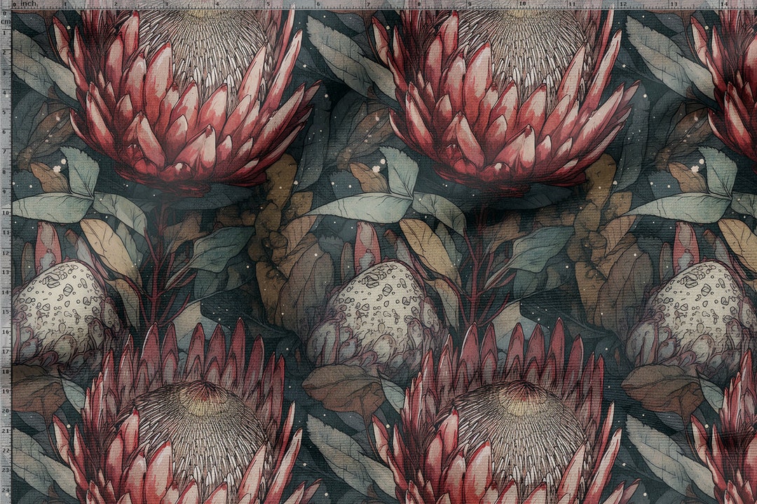 Protea Cotton 100%, Eco-print, Printed Cotton Floral Fabric, Width ...