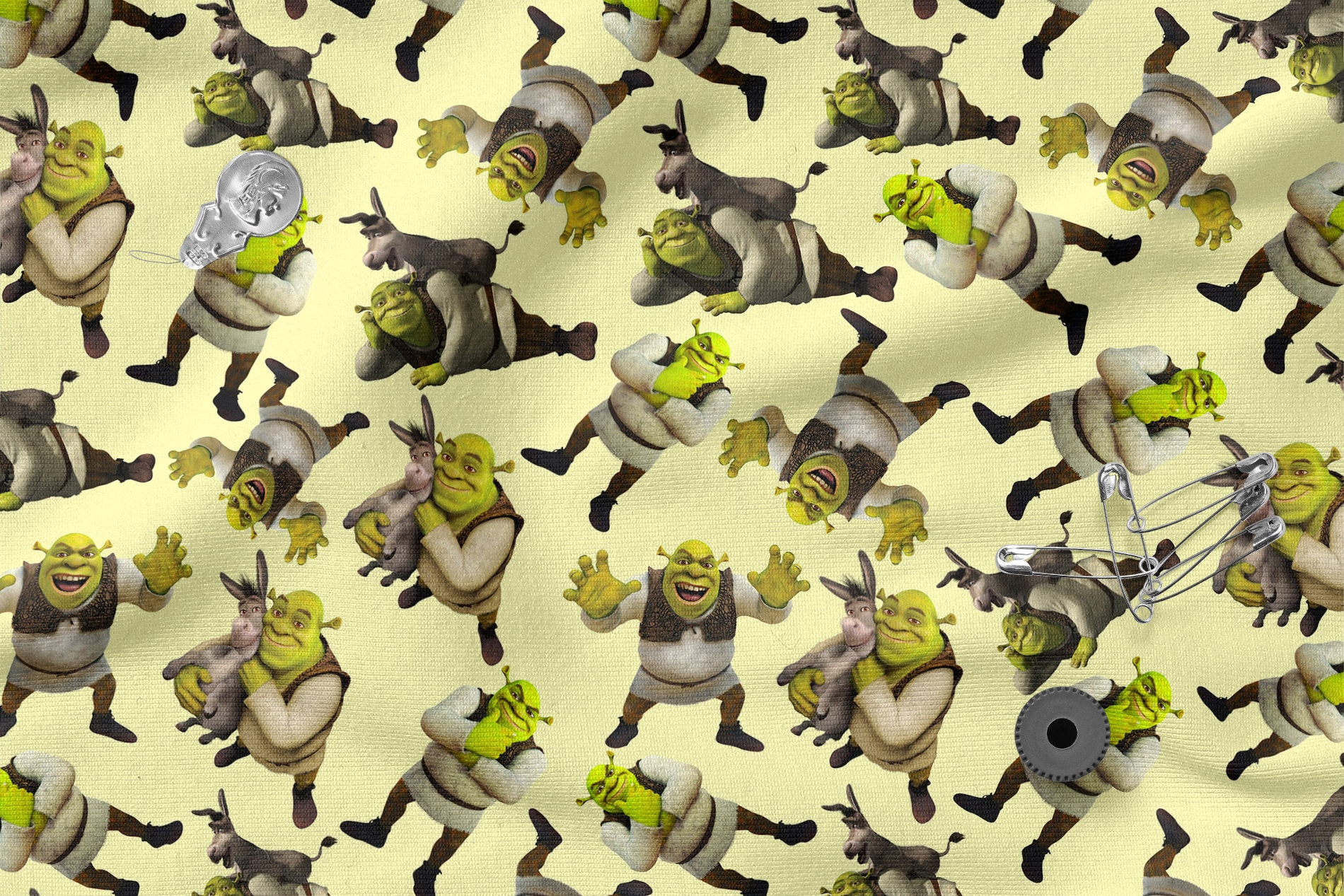 Green Ogre Cotton 100% Cartoon, Eco-print, Printed Cotton Fabric ...