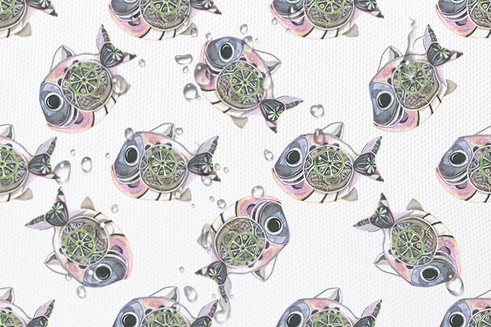 Waterproof Cordura Fabric, Fishes Fabric, PN-EN ISO, 600D Weave, 200g/m2, Width 150cm /60 ...