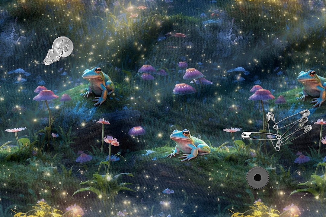 Frog Cotton 100%, Eco-print, Printed Cotton Frog Fabric, Width 150cm ...