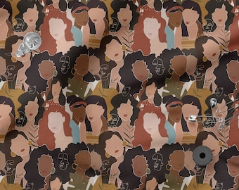 Abstract Faces Fabric - Etsy