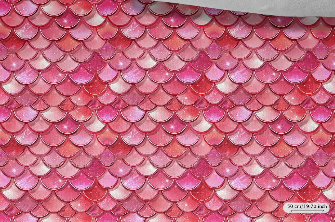 Sweatshirt Fabric Mermaid Scale , Stretchable, Scale Fabric, Cotton ...