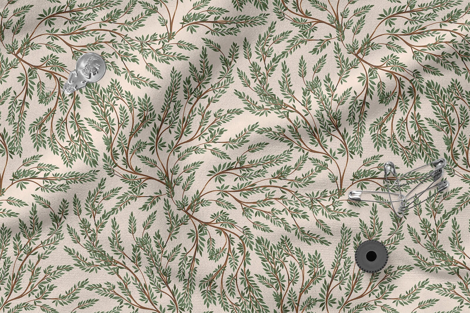 FOREST PLANTS Woodland cotton 100% Eco-print Printed Cotton | Etsy