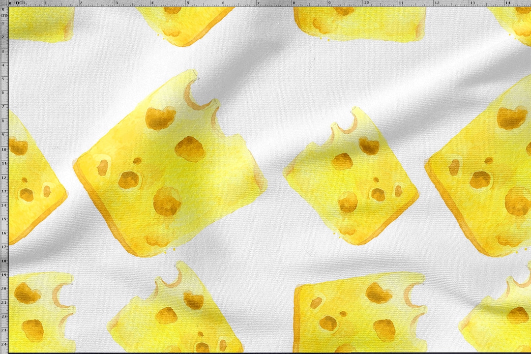 CHEESE Cotton 100%, Eco-print, Printed Cotton Fabric, Food Fabric ...