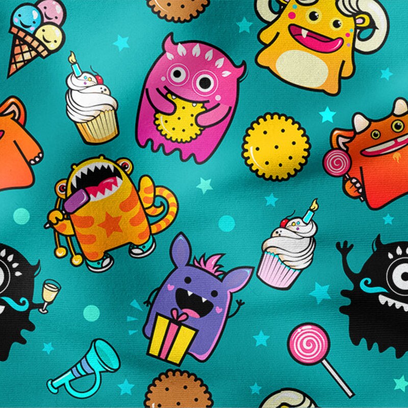 Monsters Fabric - Etsy