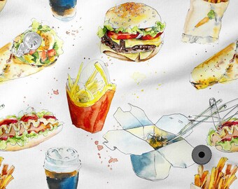Fast Food Fabric - Etsy