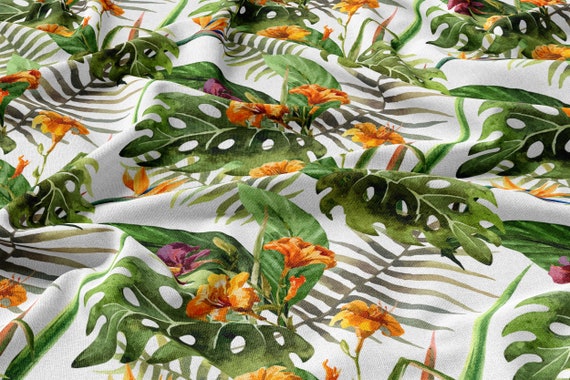 Tropical Linen 100% Eco-print Printed Linen Fabric Softened - Etsy