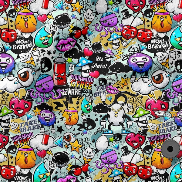 Graffiti Fabric - Etsy