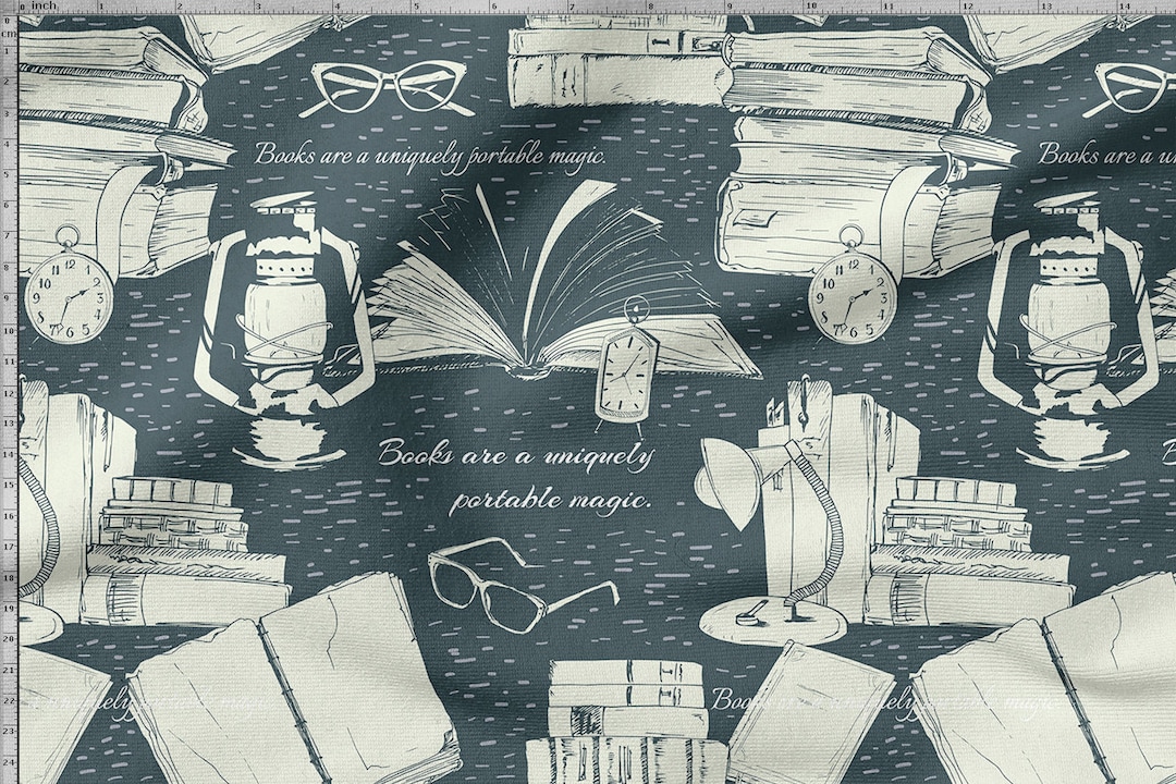 Books Cotton 100%, Eco-print, Printed Cotton Fabric, Knowledge Fabric ...