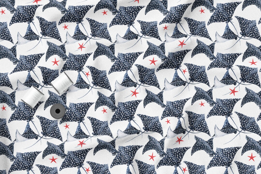 Manta Ray Fish, Cotton Knit Fabric, Jersey Knit Fabric, Sweatshirt Knit ...