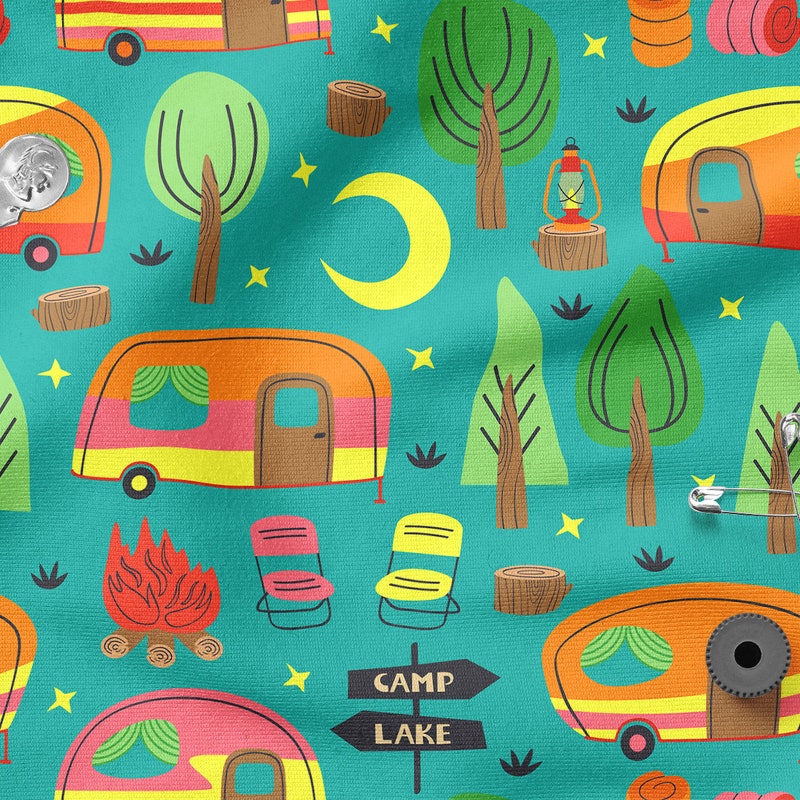 Camping Fabric - Etsy