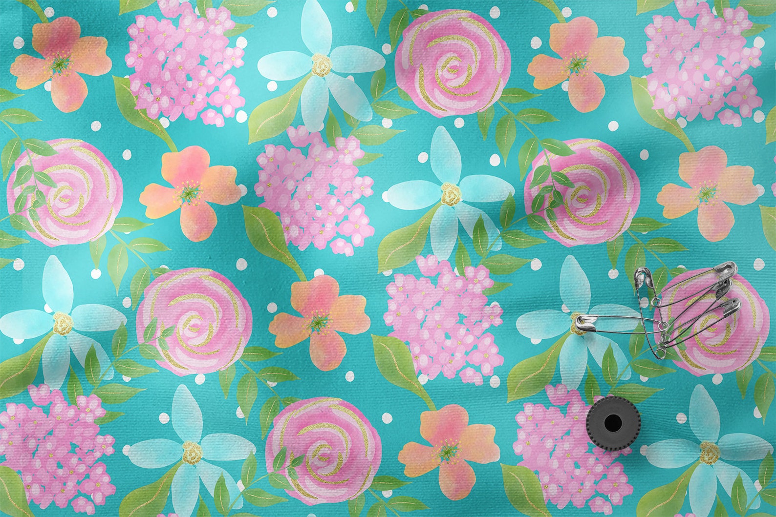 CACTI Pattern Cotton 100%, Eco-print, Printed Cotton Fabric, Cacti ...