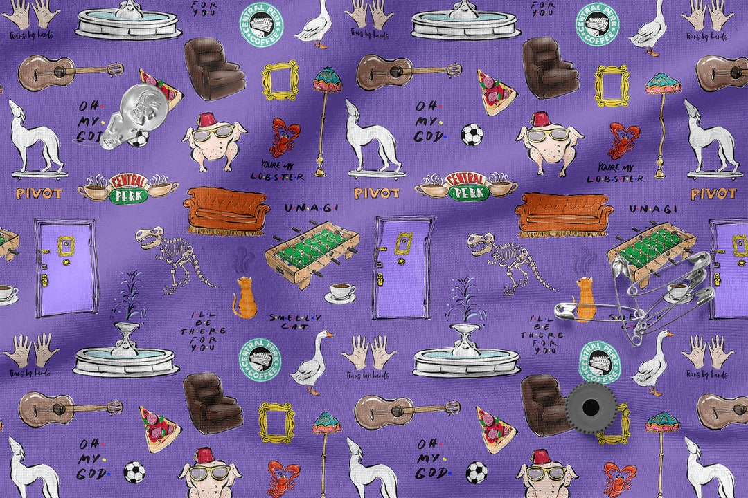 Friends Cotton 100%, Eco-print, Props Friends Cotton Fabric, Friends ...