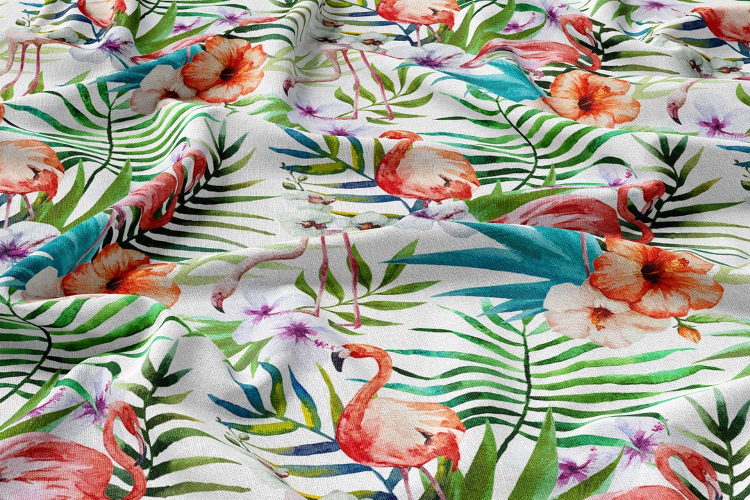 Summer EXOTIC Flowers, Linen 100%, Eco-print, Printed Linen Fabric ...