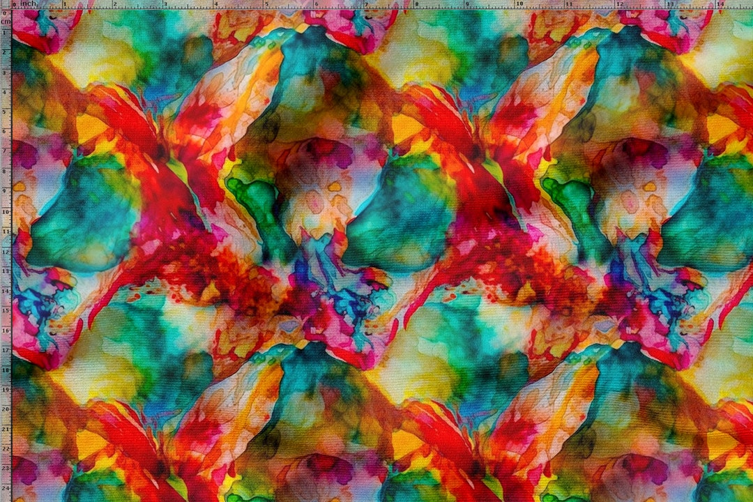 Colorful Cotton 100%, Eco-print, Printed Cotton Watercolor Fabric ...