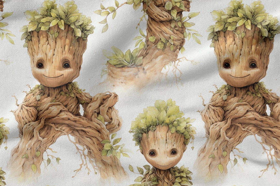 Tree Groot Cotton 100%, Eco-print, Printed Cotton Fabric, Groot Fabric ...