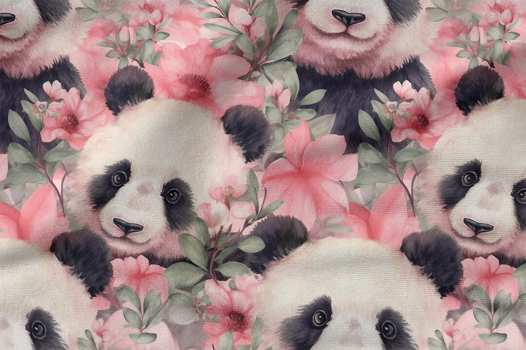 Panda Cotton 100%, Eco-print, Printed Cotton Fabric,panda Fabric, Width ...