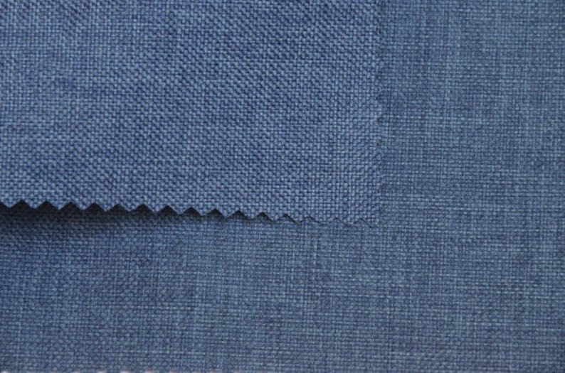 Waterproof Fabric OXFORD, LINEN IMITATION Blue Denim, Coated on One ...