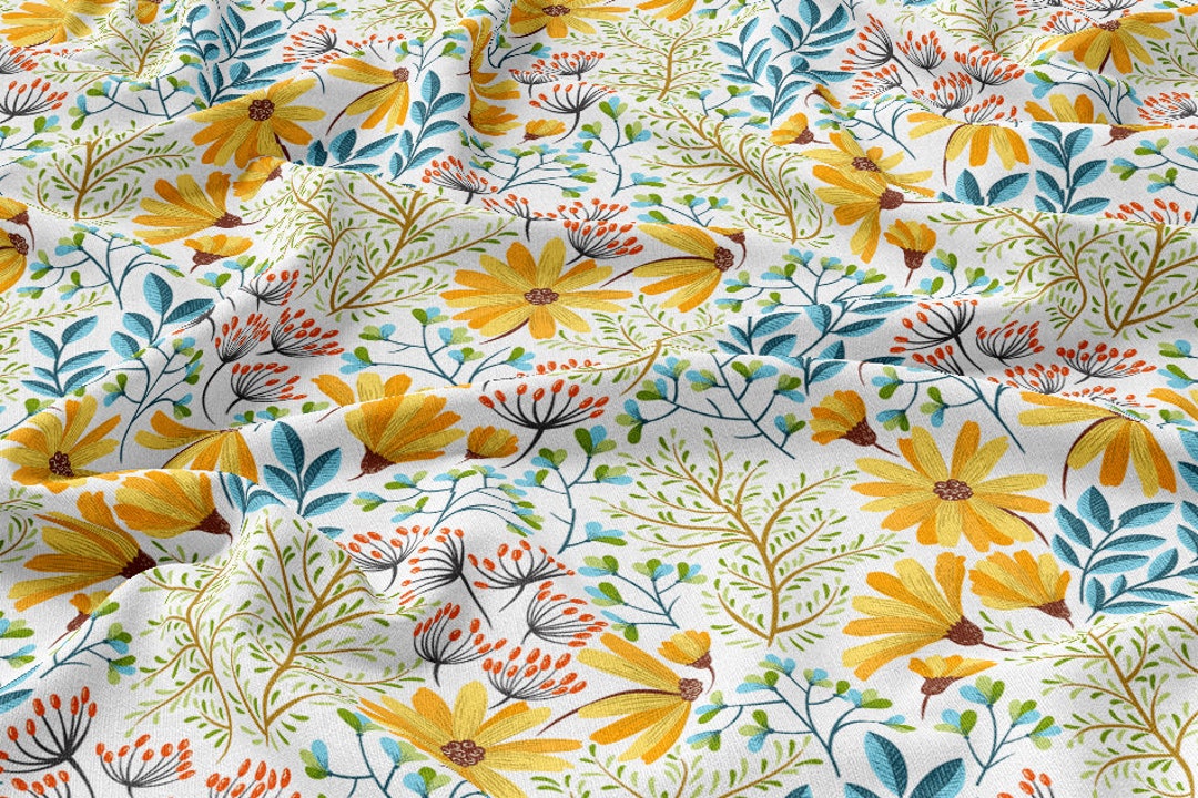 Floral Linen 100%, Eco-print, Printed Linen Fabric,floral Linen ...