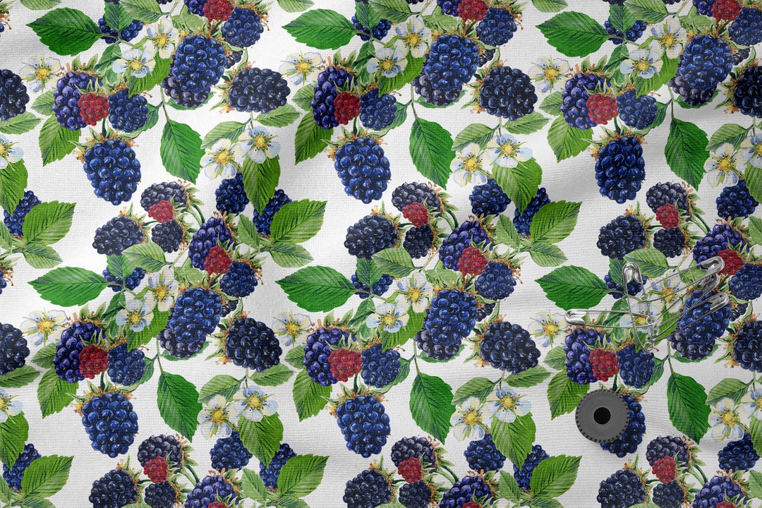 Forest Berries Cotton 100%, Eco-print, Printed Cotton Fabric, Berries ...