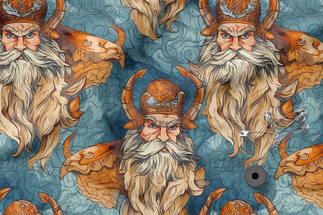 Vikings Cotton 100%, Eco-print, Printed Cotton Vikings Fabric, Width ...