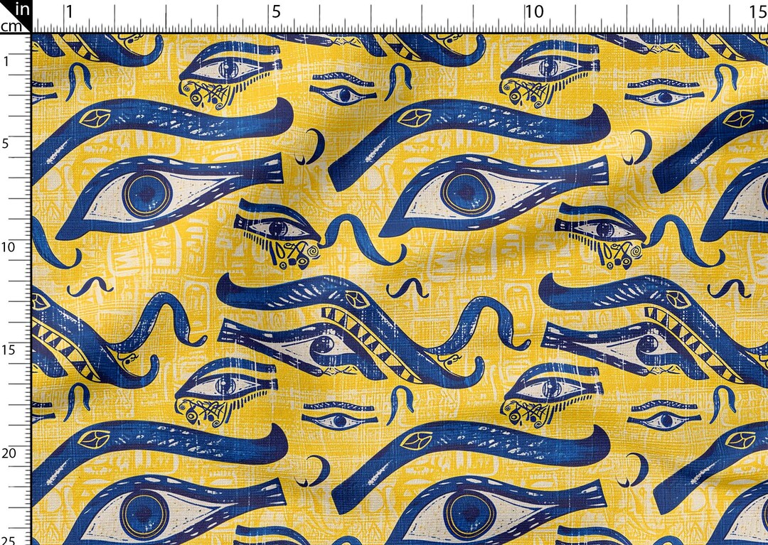 Egyptian Eye Cotton Fabric 100%, Eco-print, Eye, Printed Cotton Fabric ...