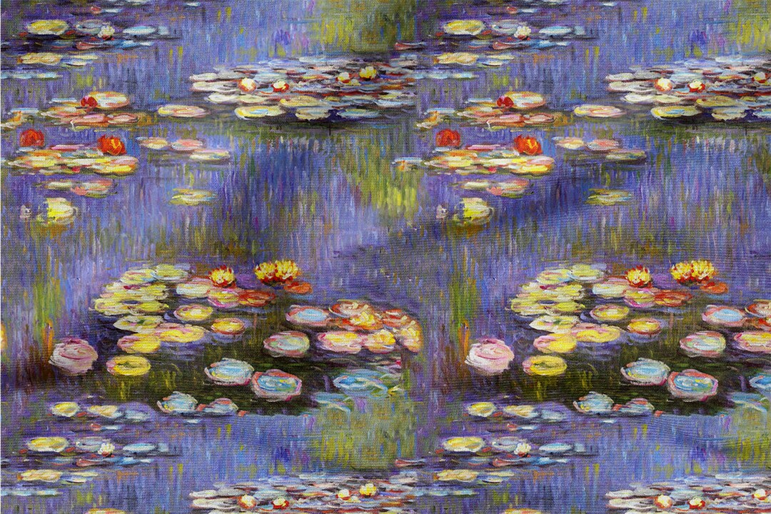 Monet Cotton Fabric 100%, Artwork on Cotton Eco-print, Printed Cotton ...