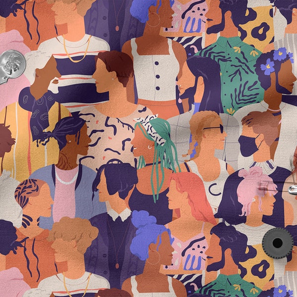 Fabric With People - Etsy