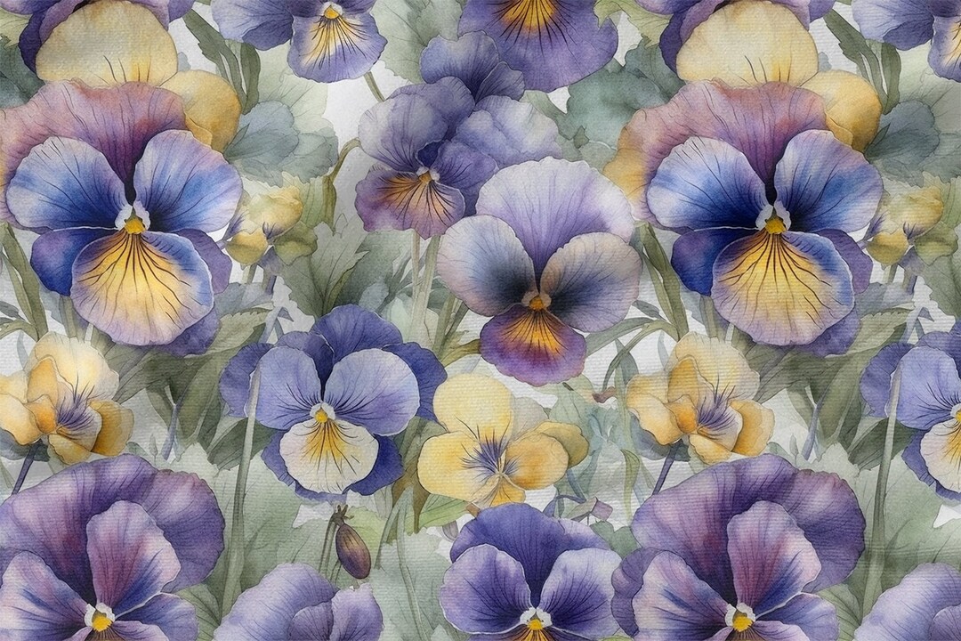 Pansies Cotton 100%, Eco-print, Printed Cotton Pansies Fabric, Width ...