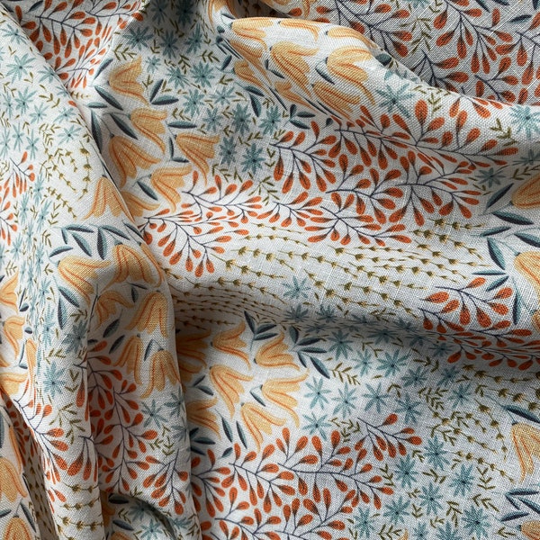 Linen Print Fabric - Etsy