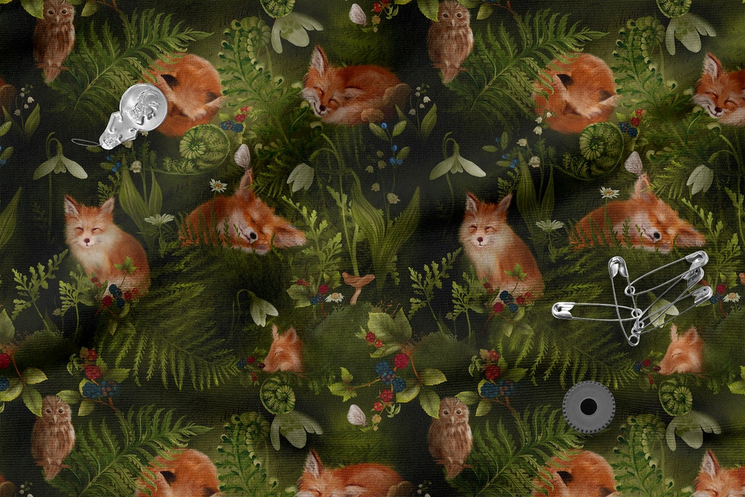 Colorful FOREST Cotton 100%, Eco-print, Printed Cotton Fabric, FOREST ...