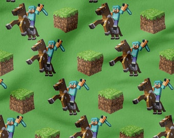 Blue Pixels Fabric Pixel Party / Blue by Willowlanetextiles Geeky Nerdy ...