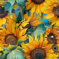 Sunflower Fabric - Etsy