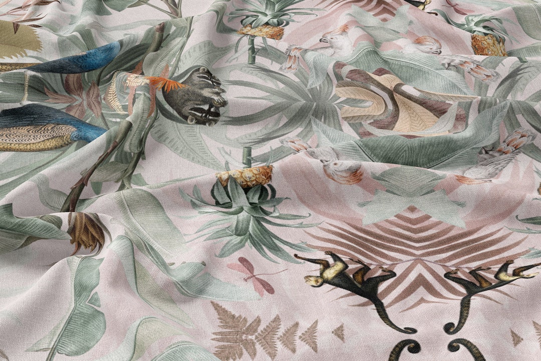 Work of Art Linen 100%, Eco-print, Printed Linen Fabric, Exotic Linen ...