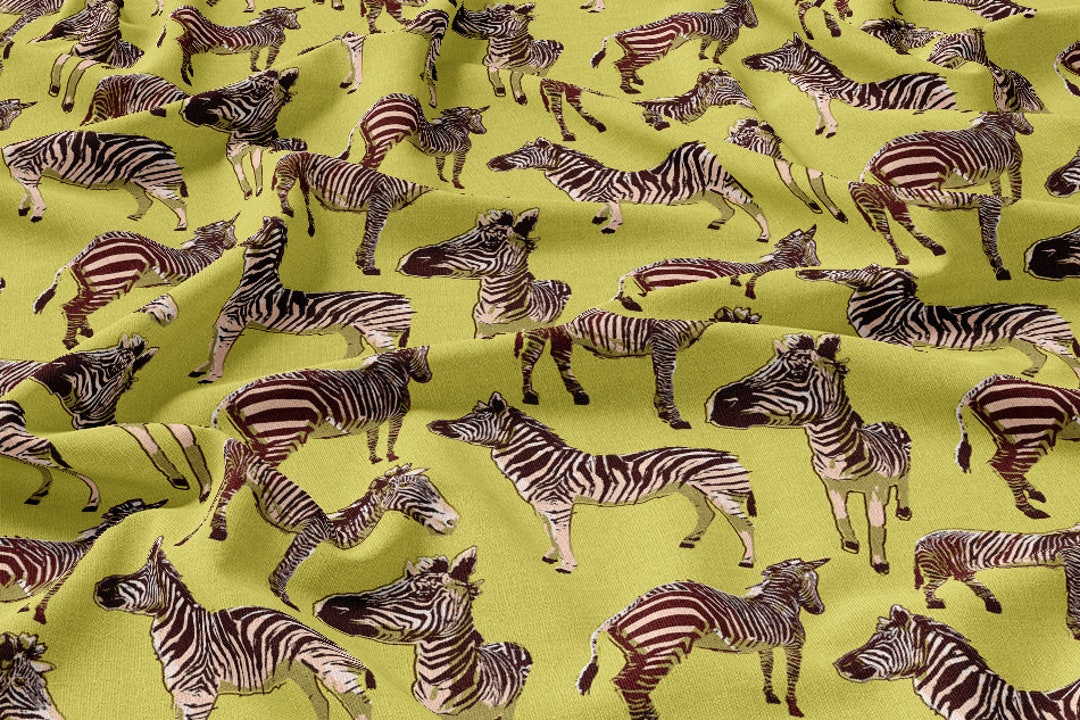 Zebra, Linen 100%, Eco-print, Printed Linen Fabric, Softened Linen for ...