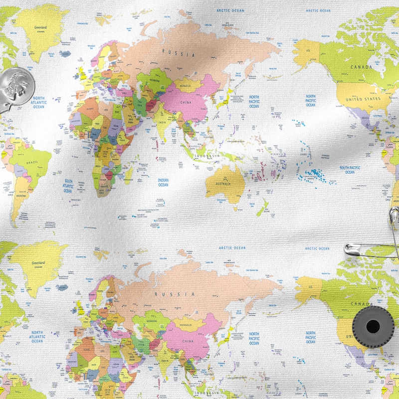 Map Fabric - Etsy