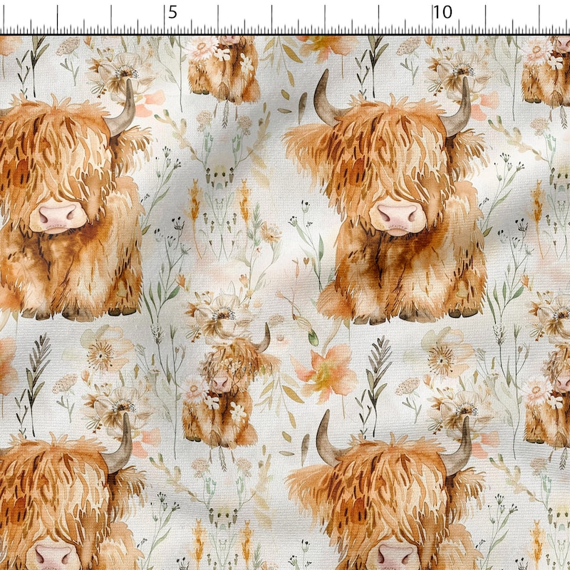 Highland Cow Fabric by the Yard - Etsy
