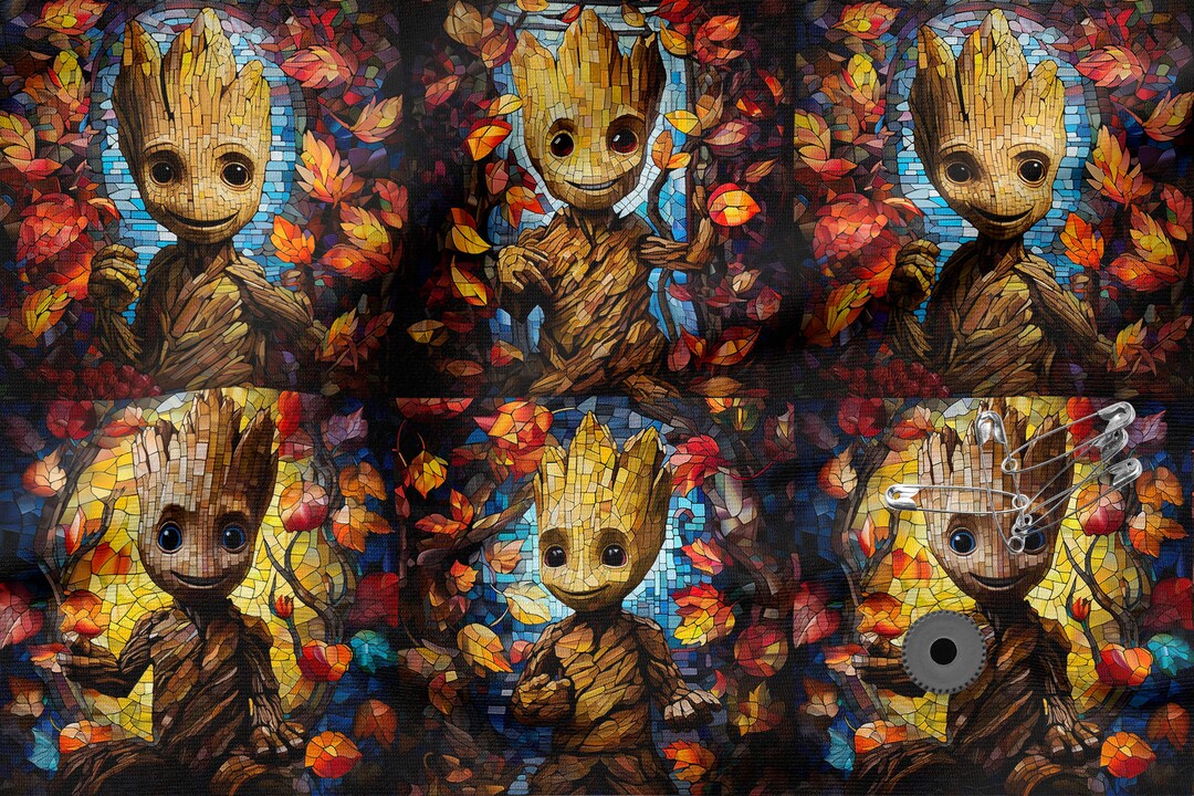 Groot Cotton 100%, Eco-print, Printed Cotton Groot Fabric, Width 150cm ...