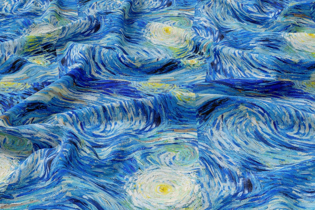 Van Gogh Linen Fabric Garden, Artwork on Linen, Monet on Fabric ...