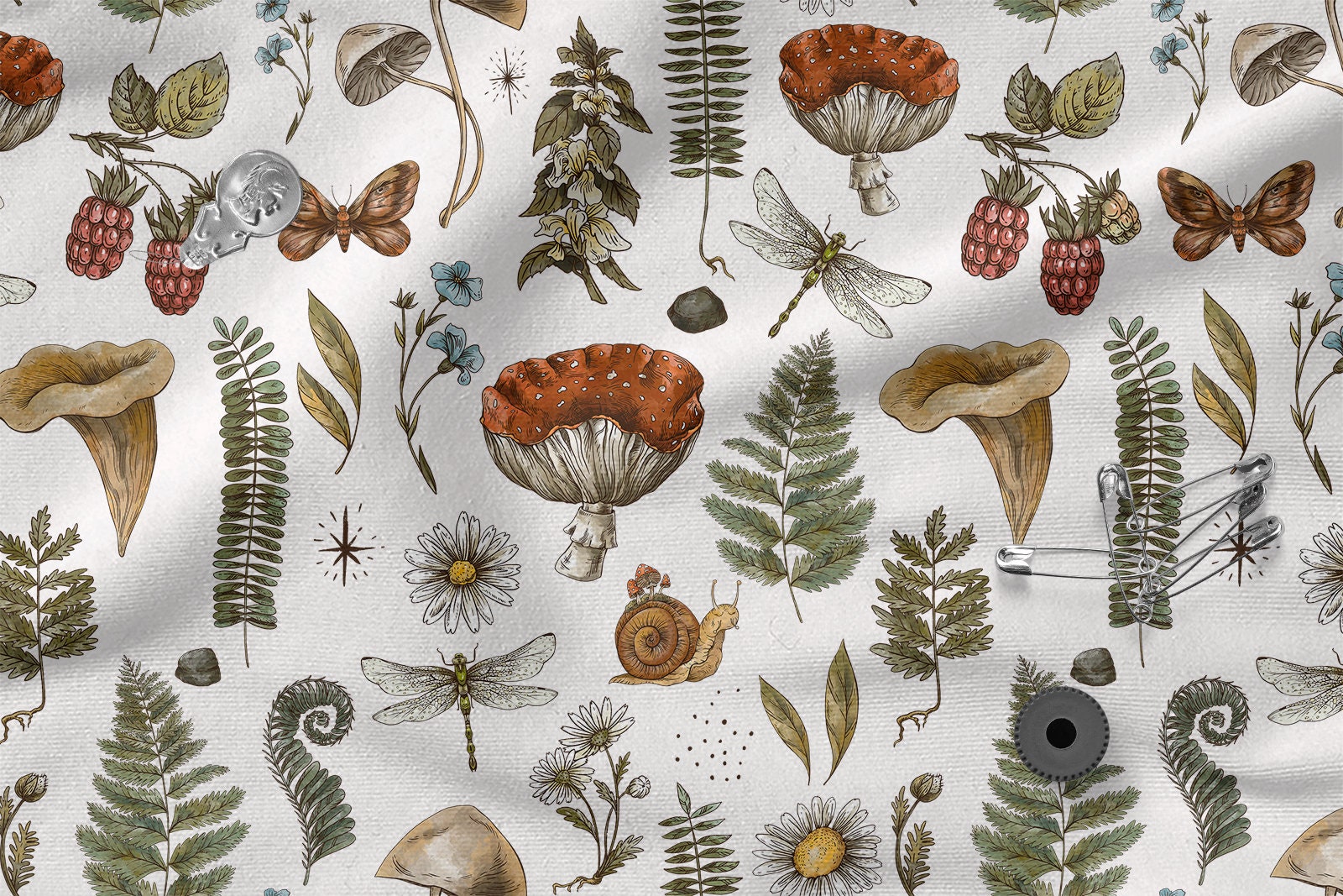 Forest Life Cotton 100% Eco-print Wood Cotton Fabric | Etsy UK