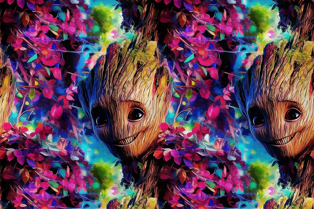 Tree Groot Cotton 100%, Eco-print, Printed Cotton Fabric, Groot Fabric ...