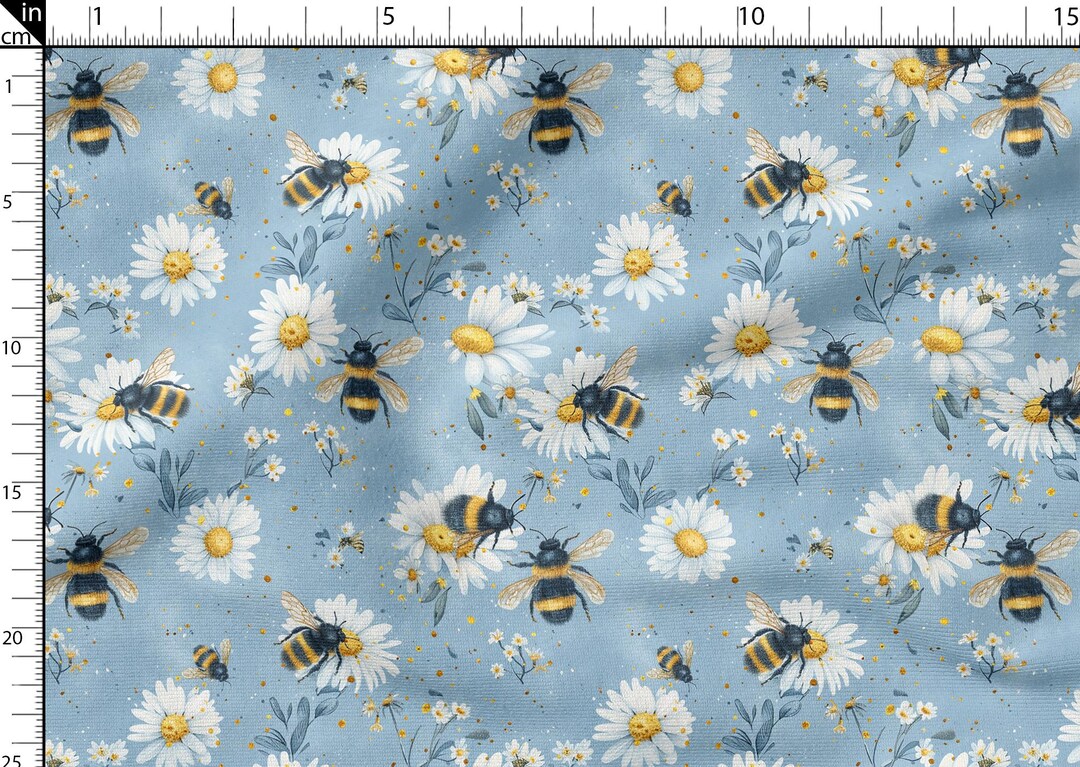 Enchanted Garden With Bees Cotton 100%, Eco-print, Bees Cotton Fabric ...
